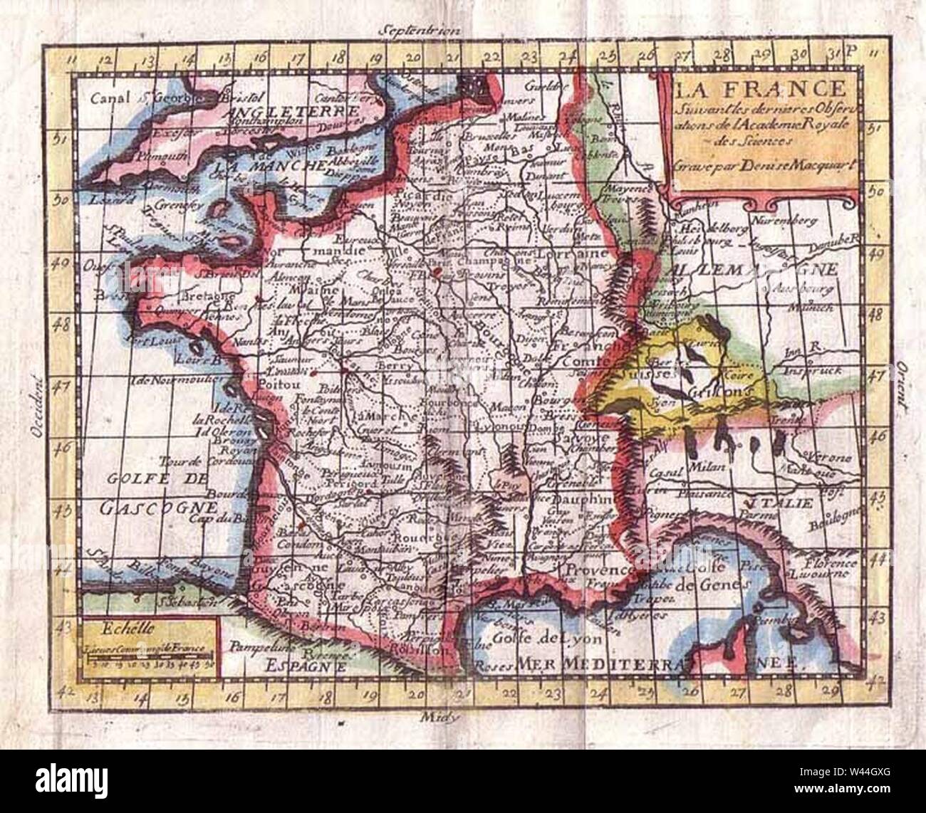 Claude buffier map of france Stock Photo - Alamy