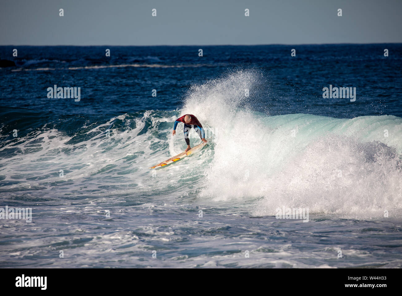 Man surfing riding the wave Avalon beach Sydney Australia Stock Photo ...