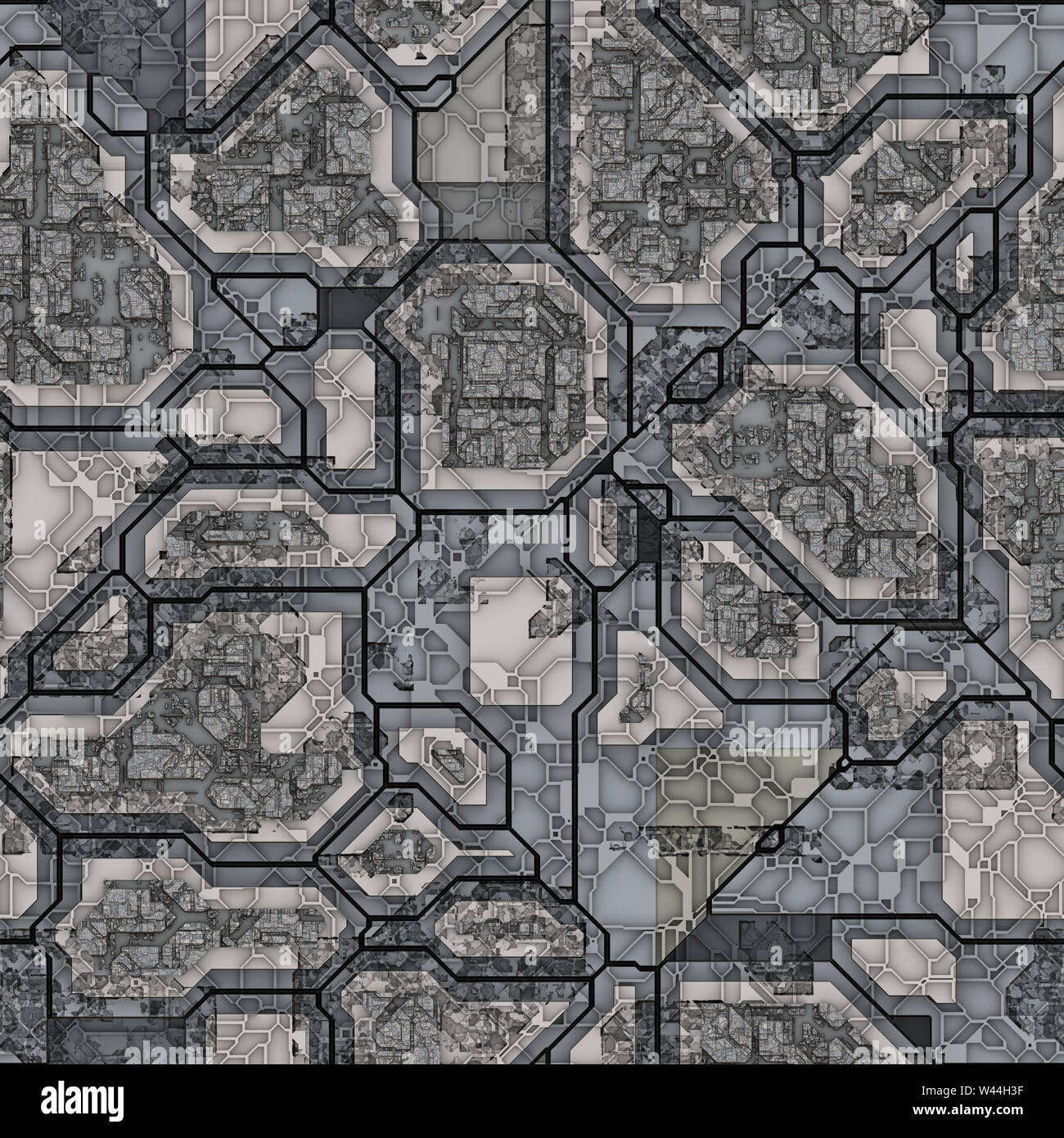 Spaceship hull texture or pattern. Seamless SciFi Panels. Futuristic ...