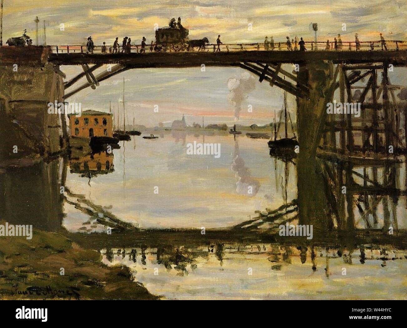 Claude Monet - The Highway Bridge under repair Stock Photo - Alamy