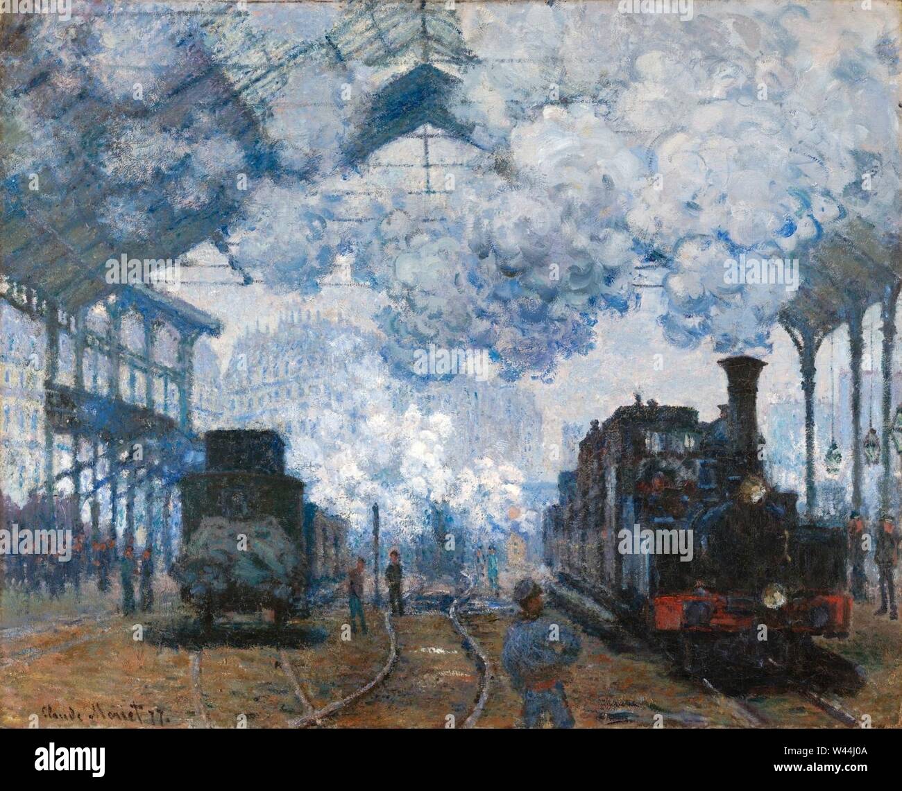 Claude Monet - The Gare Saint-Lazare, Arrival of a Train Stock Photo ...