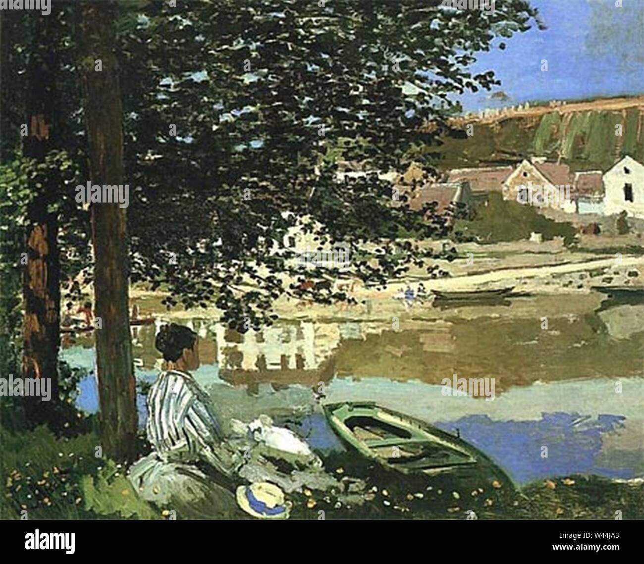 Claude Monet River Scene at Bennecourt Seine Stock Photo - Alamy