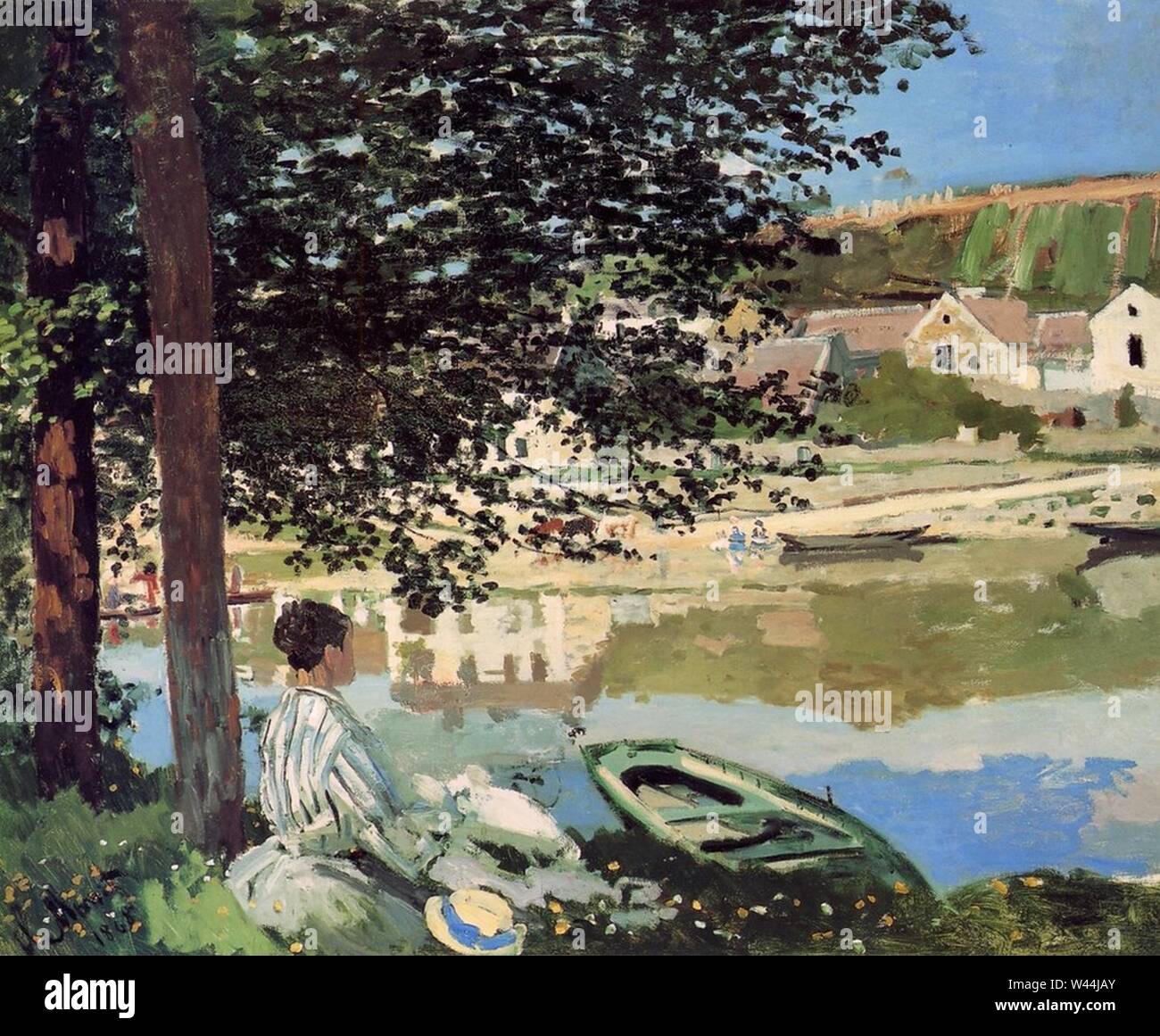 Claude Monet River Scene at Bennecourt, Seine (2 Stock Photo - Alamy