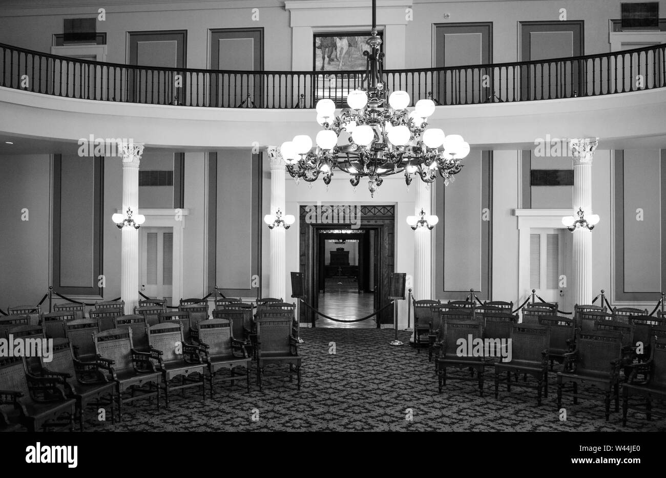 An empty house chamber inside the historical Alabama State capitol in ...