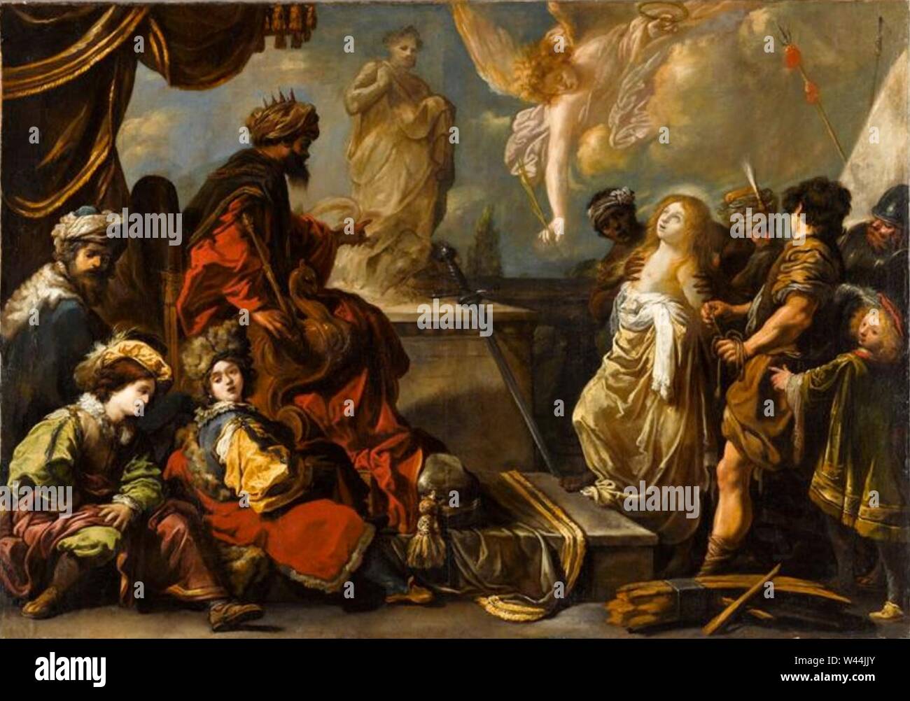 Claude Vignon - St Catherine refuses to sacrifice to the idols Stock ...