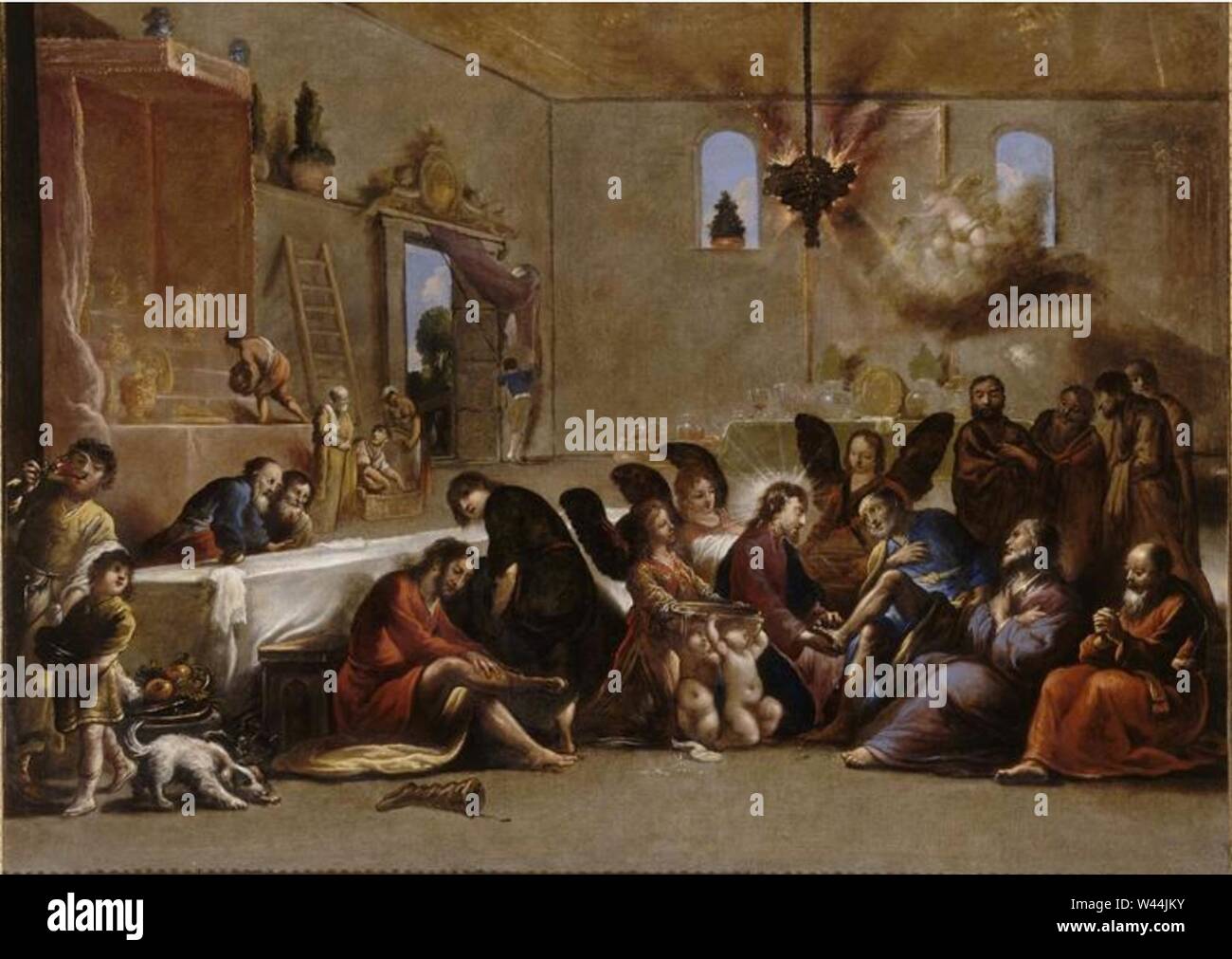 Claude Vignon - The washing of the feet Stock Photo - Alamy