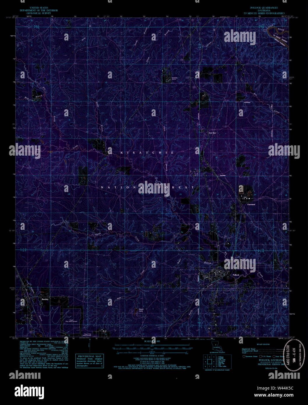 Map of pollock louisiana hi-res stock photography and images - Alamy