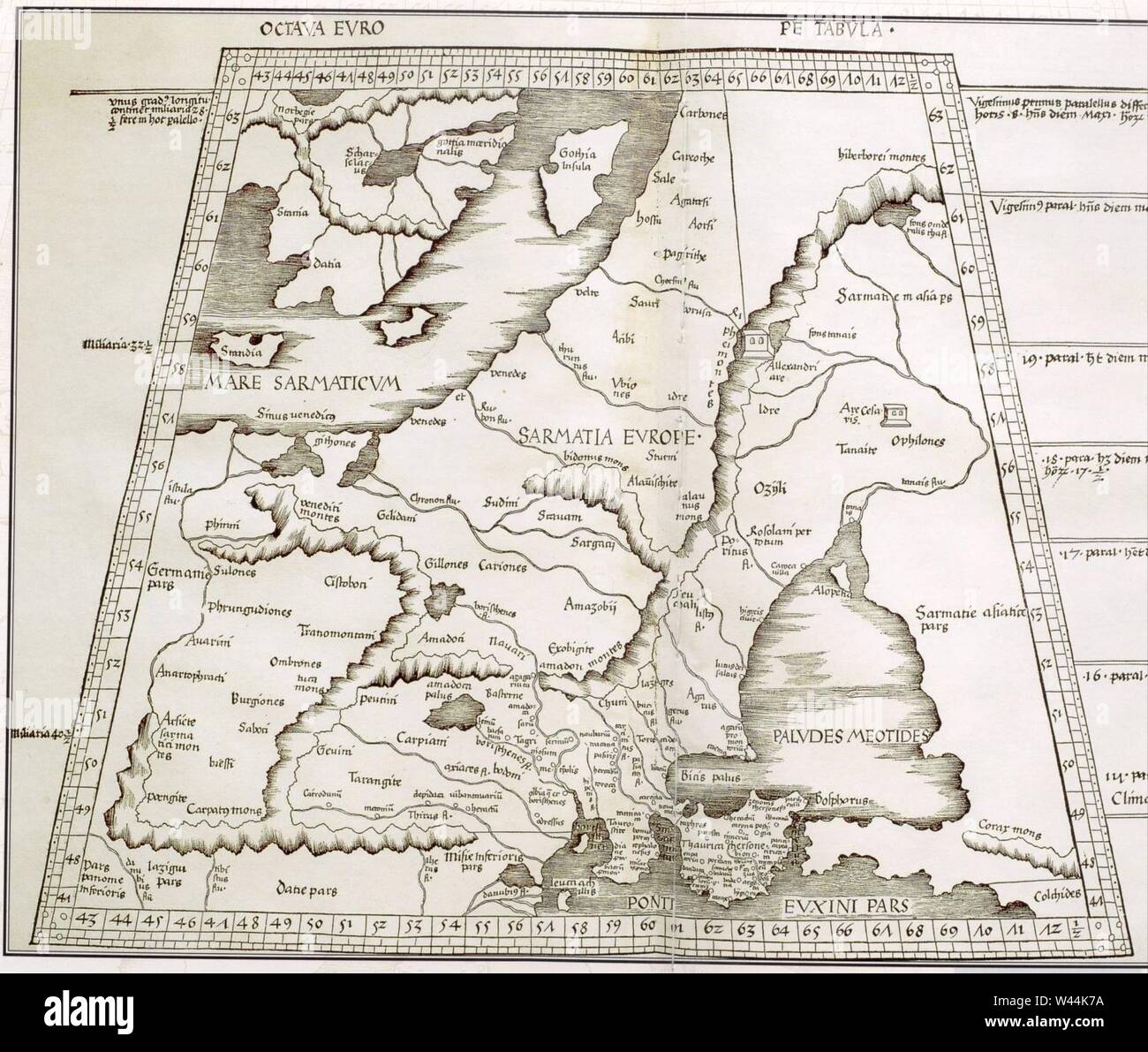 Claudius Ptolemaeus, from the Eighth Map of Europe Stock Photo - Alamy