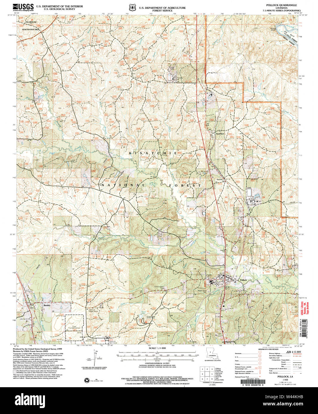 Map of pollock louisiana hi-res stock photography and images - Alamy