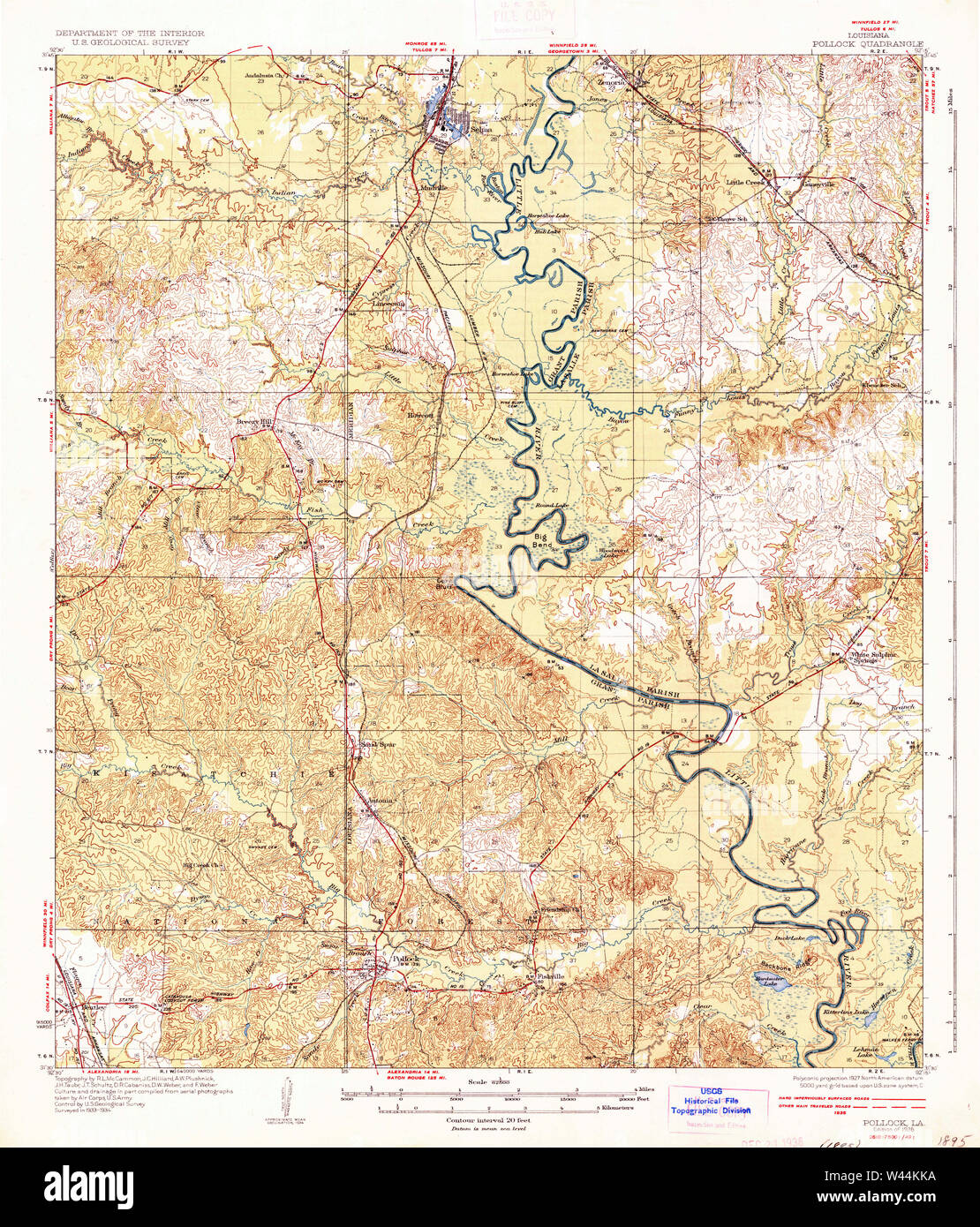Map of pollock louisiana hi-res stock photography and images - Alamy