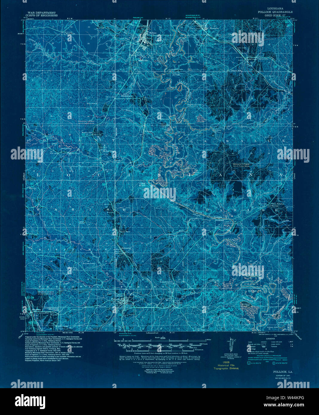 Map of pollock louisiana hi-res stock photography and images - Alamy