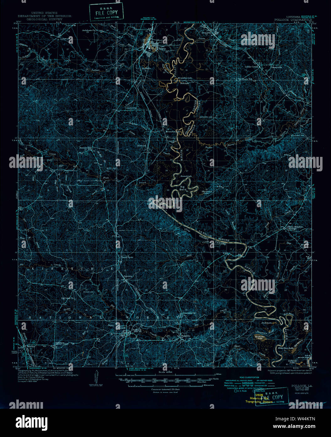 Map of pollock louisiana hi-res stock photography and images - Alamy