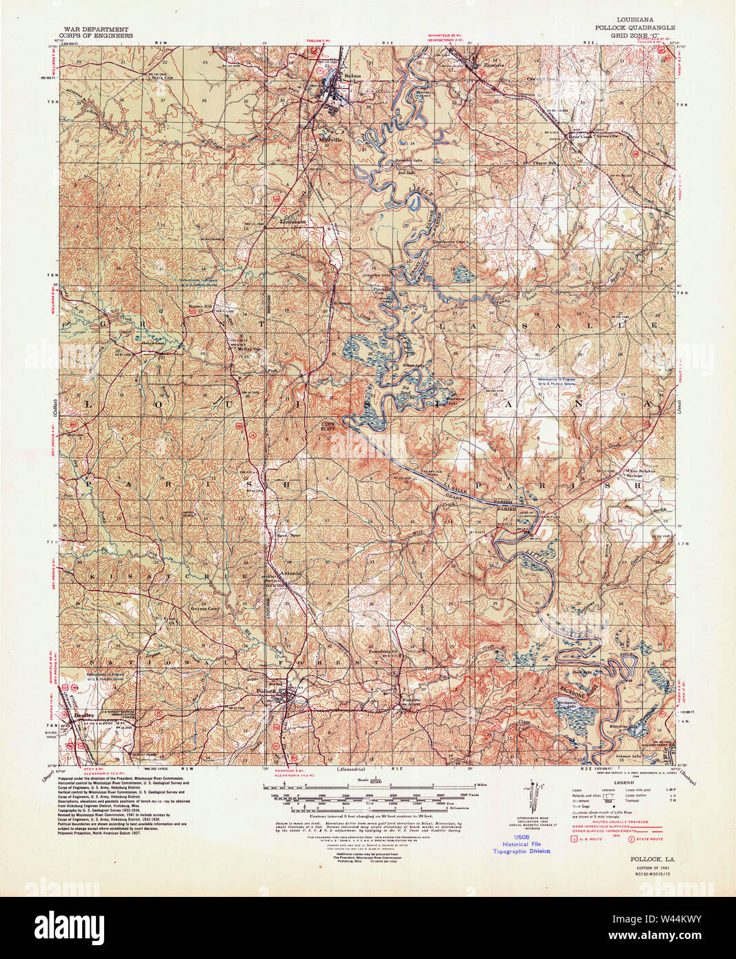 Map of pollock louisiana hi-res stock photography and images - Alamy