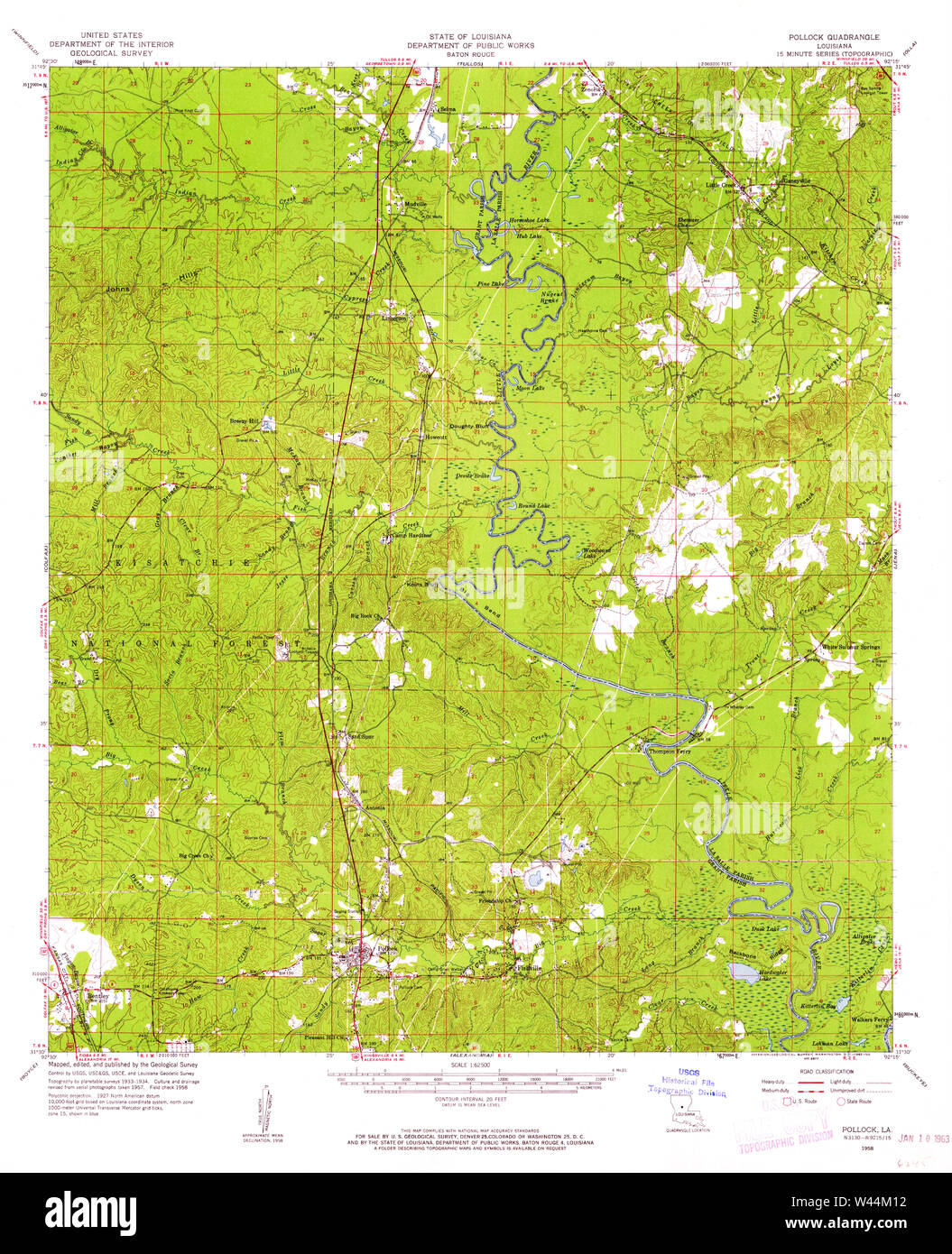 Map of pollock louisiana hi-res stock photography and images - Alamy