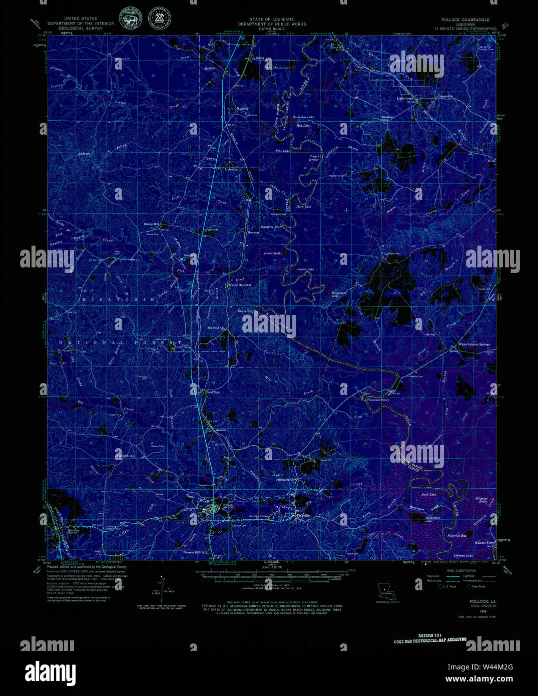 Map of pollock louisiana hi-res stock photography and images - Alamy