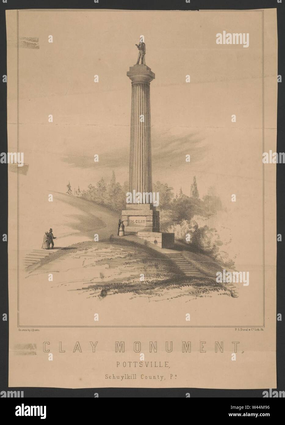 Clay monument, Pottsville, Schuylkill County, Pa. - on stone by J ...