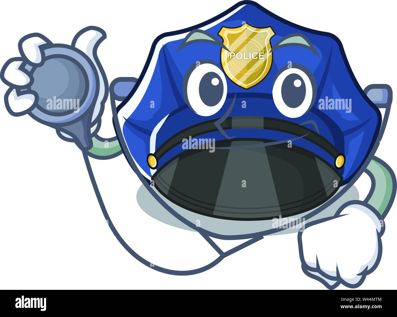 Doctor police hat isolated in the mascot vector illustration Stock ...