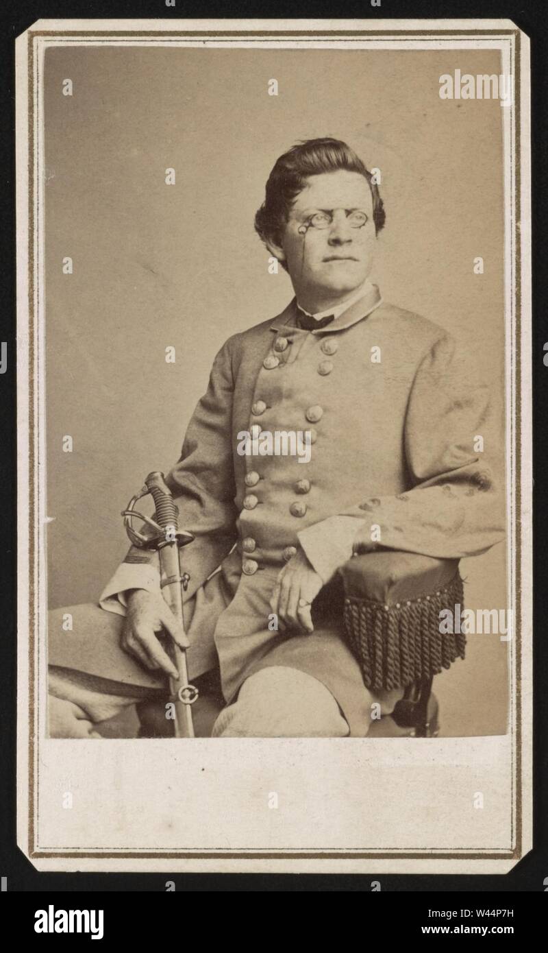 Colonel Montfort Sydney Stokes of 1st North Carolina Infantry Regiment in uniform with sword ...