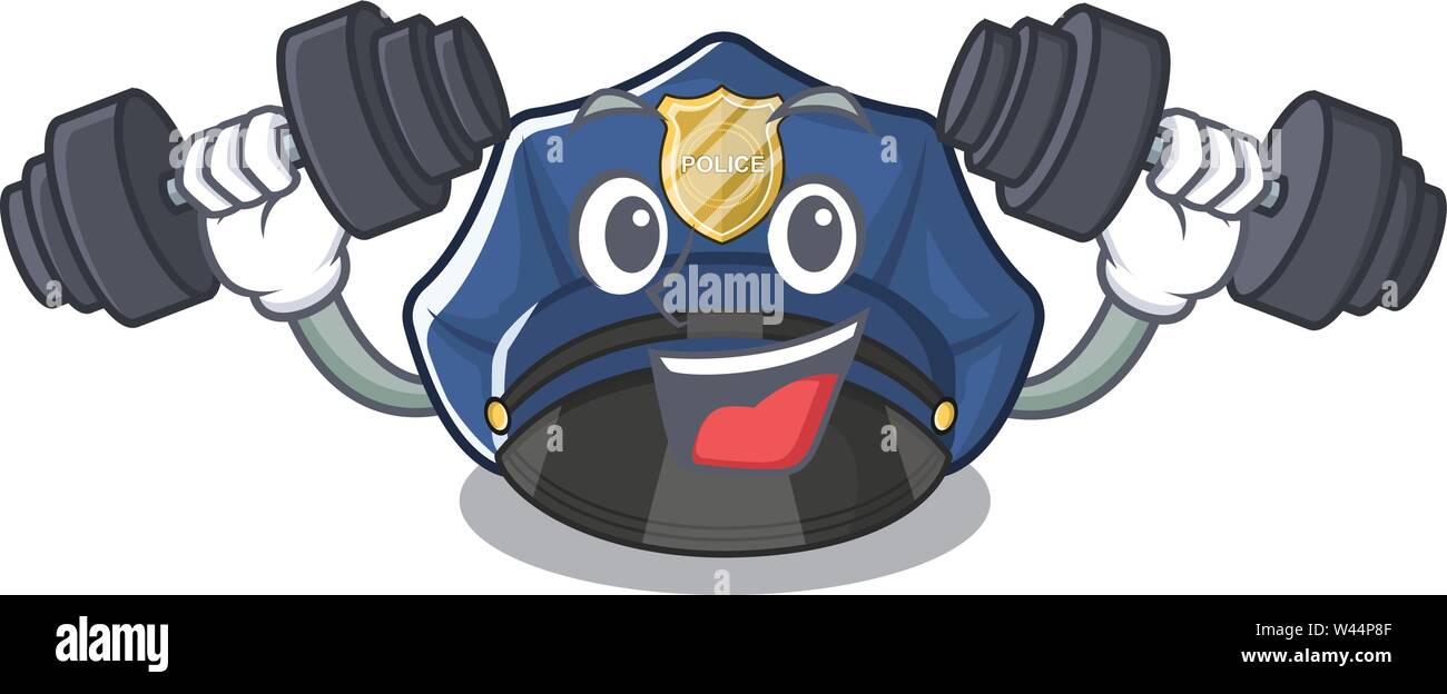 Fitness police hat isolated in the mascot vector illustration Stock ...