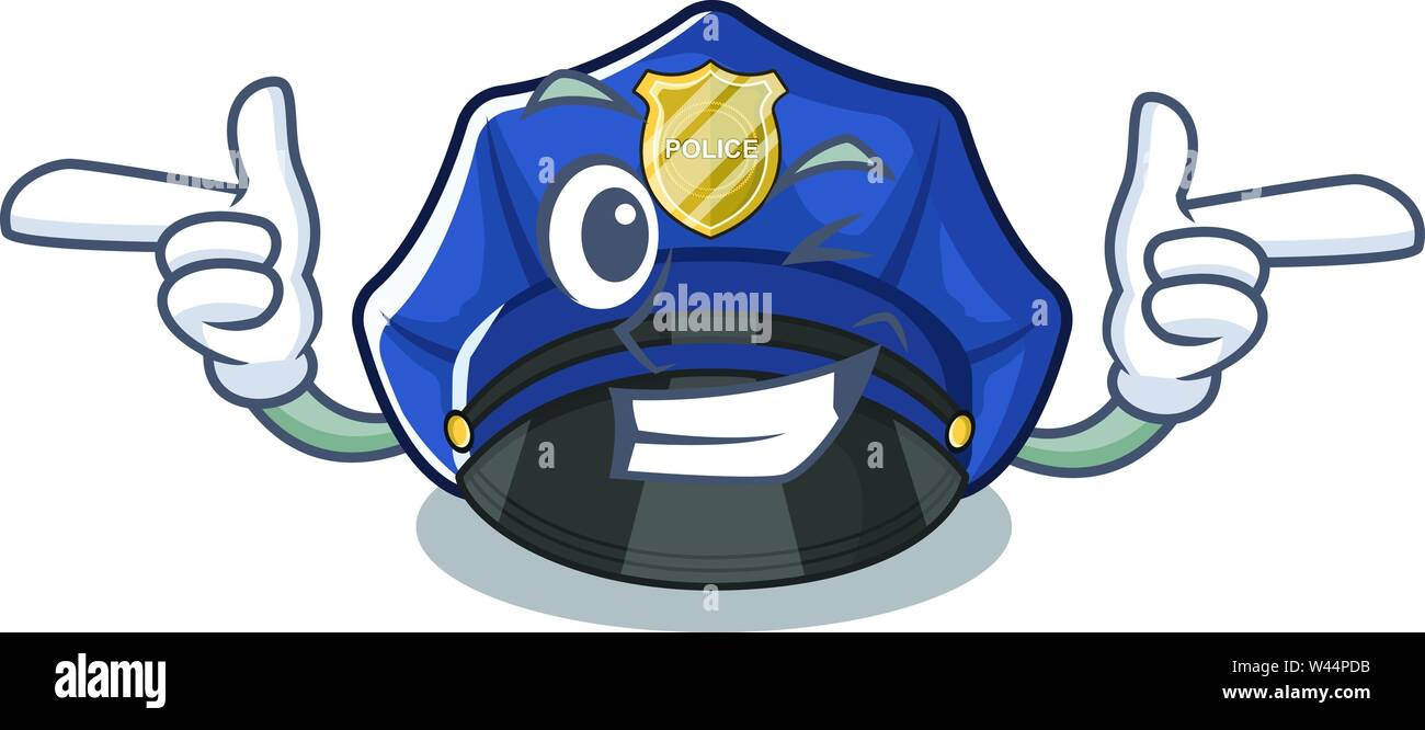 Wink police hat in the character shape vector illustration Stock Vector ...