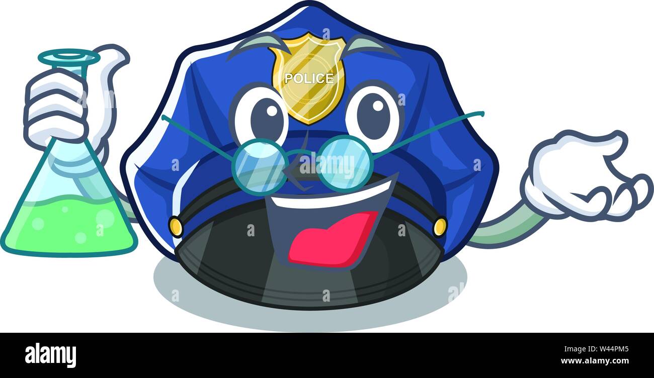 Professor police hat in the character shape vector illustration Stock ...
