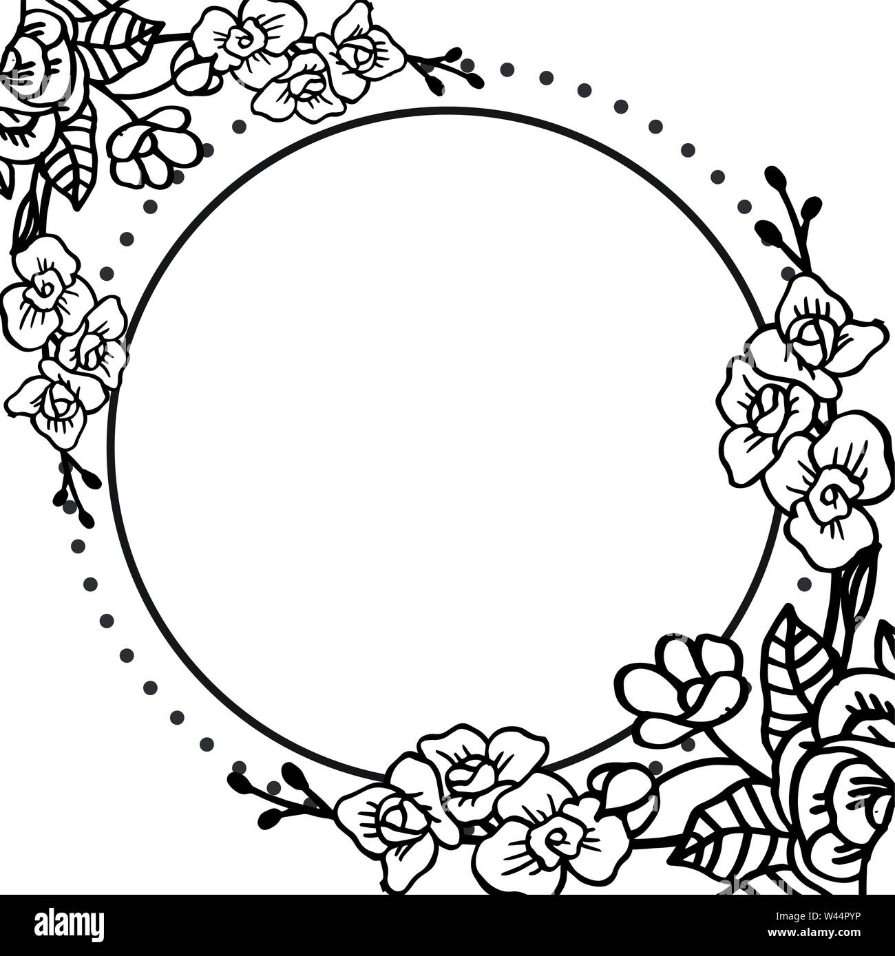 Floral frame with pattern unique, for beautiful of cards. Vector ...