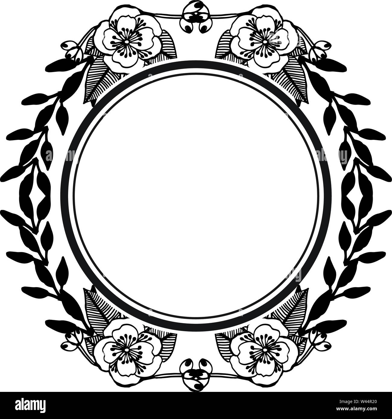 Floral frame with pattern unique, for beautiful of cards. Vector ...