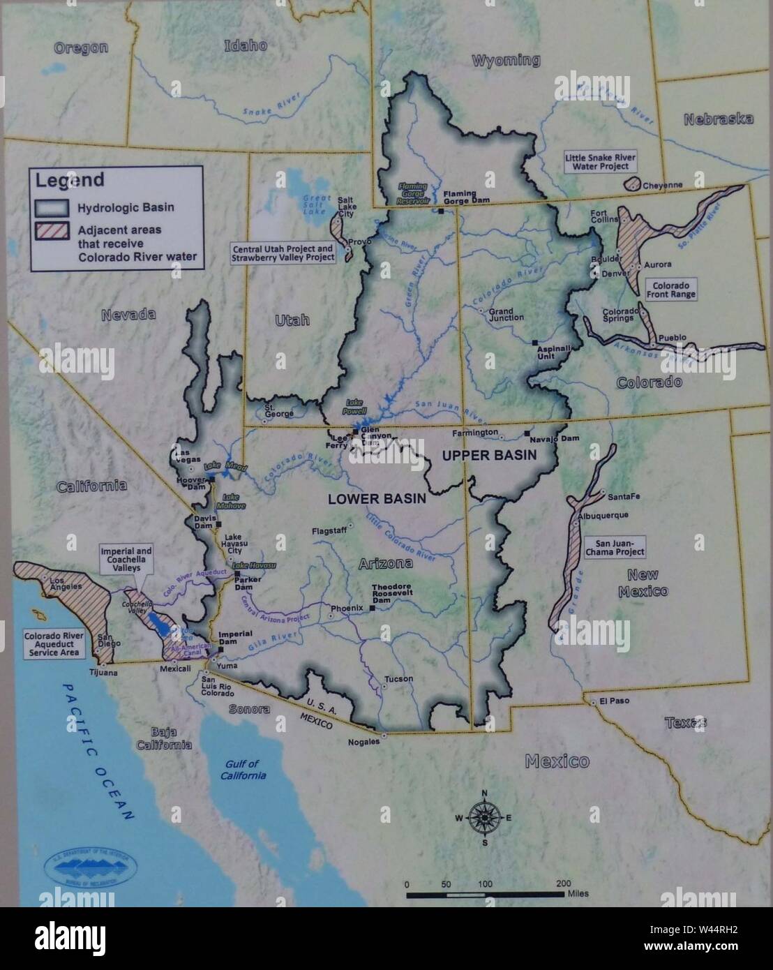 Colorado Watershed Map Stock Photo - Alamy
