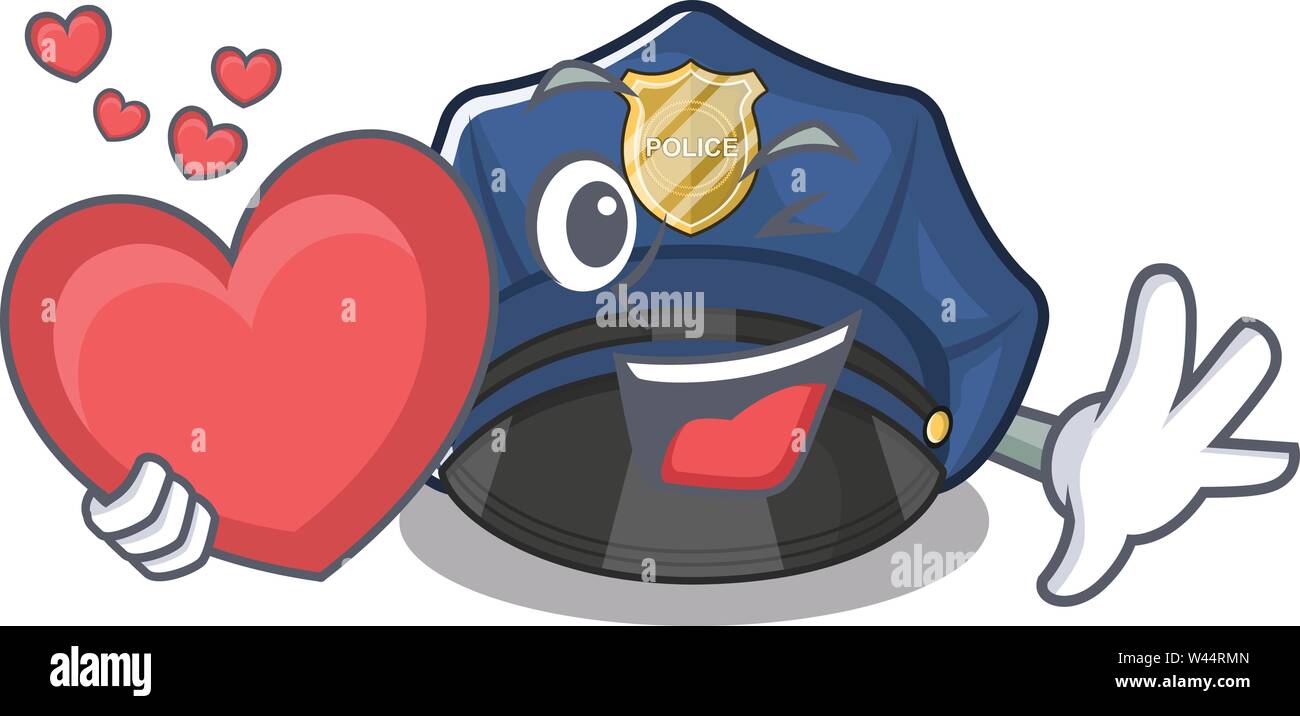 With heart police hat in the cartoon cupboard vector illustration Stock ...