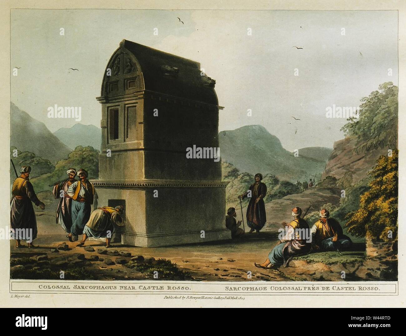Colossal sarcophagus near Castle Rosso - Mayer Luigi - 1803 Stock Photo ...