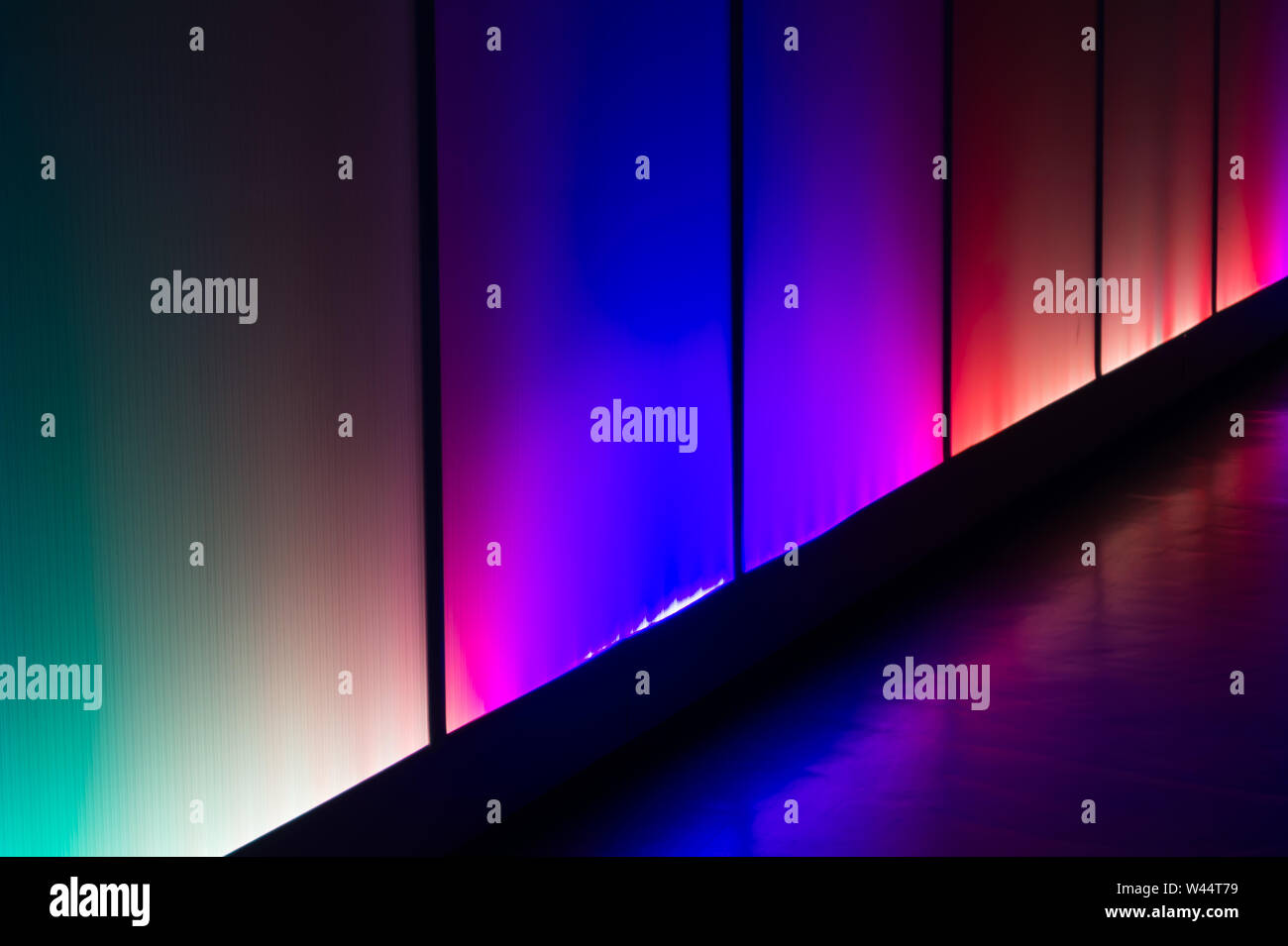 Colorful reflection of the lighting wall background Stock Photo - Alamy