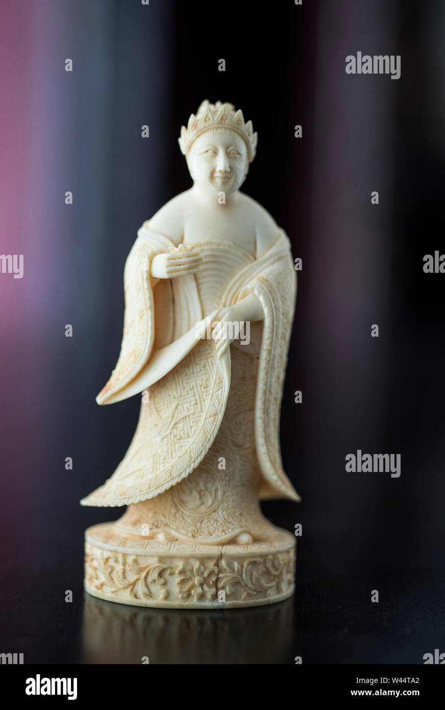 Carved ivory chess pieces. Collection pieces. Antique Stock Photo - Alamy