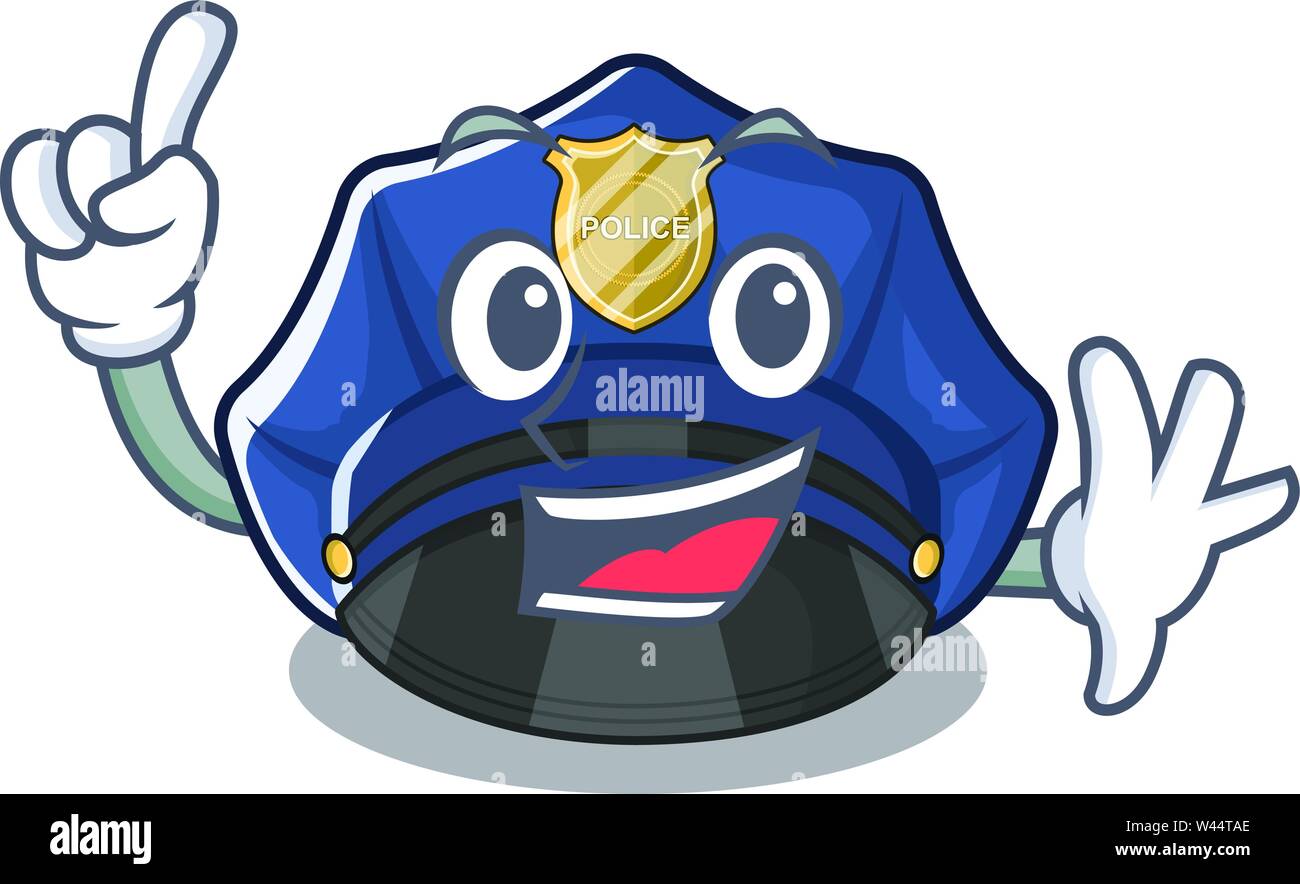 Finger police hat in a cartoon bag vector illustartion Stock Vector ...