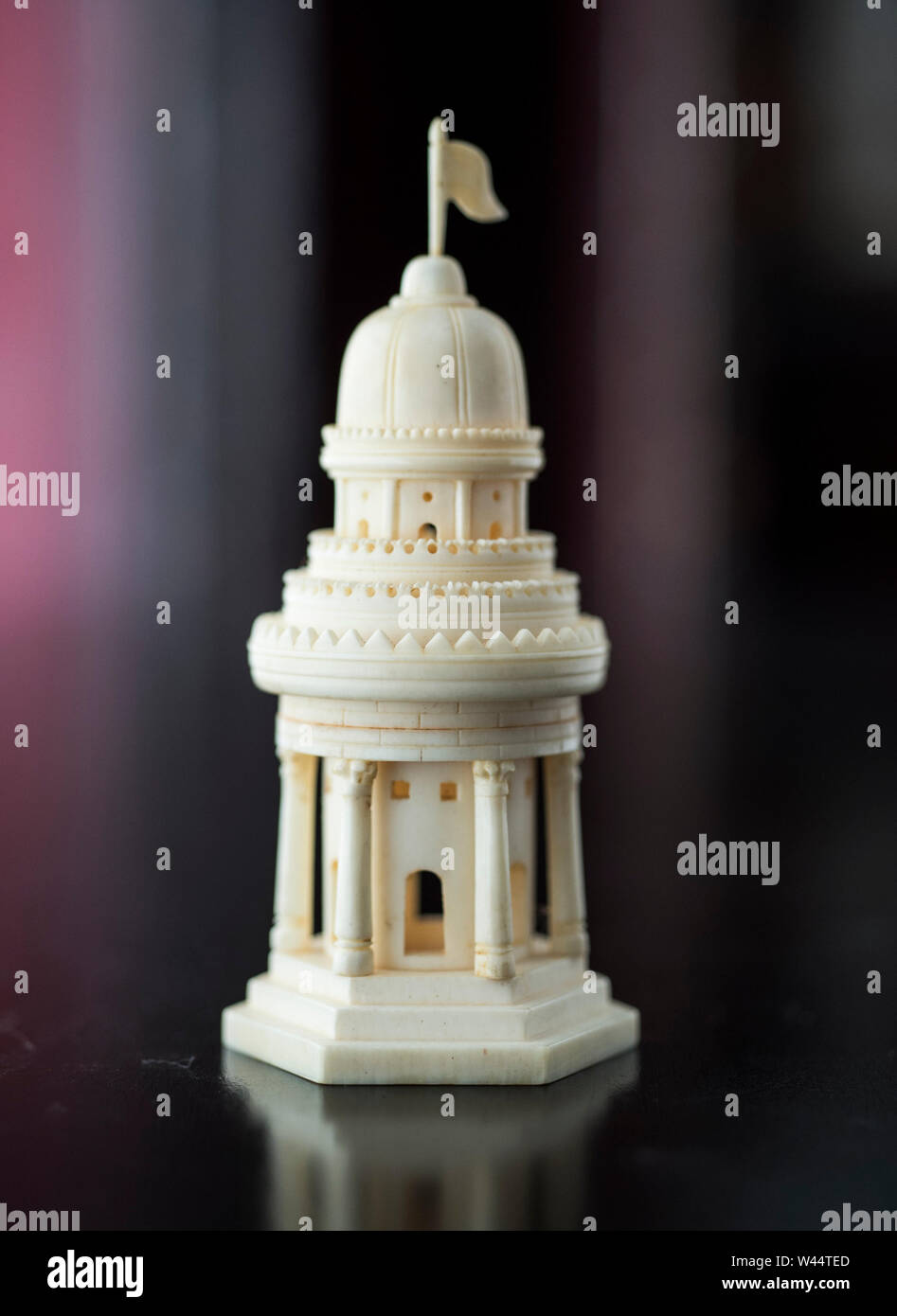 Carved ivory chess pieces. Collection pieces. Antique Stock Photo - Alamy