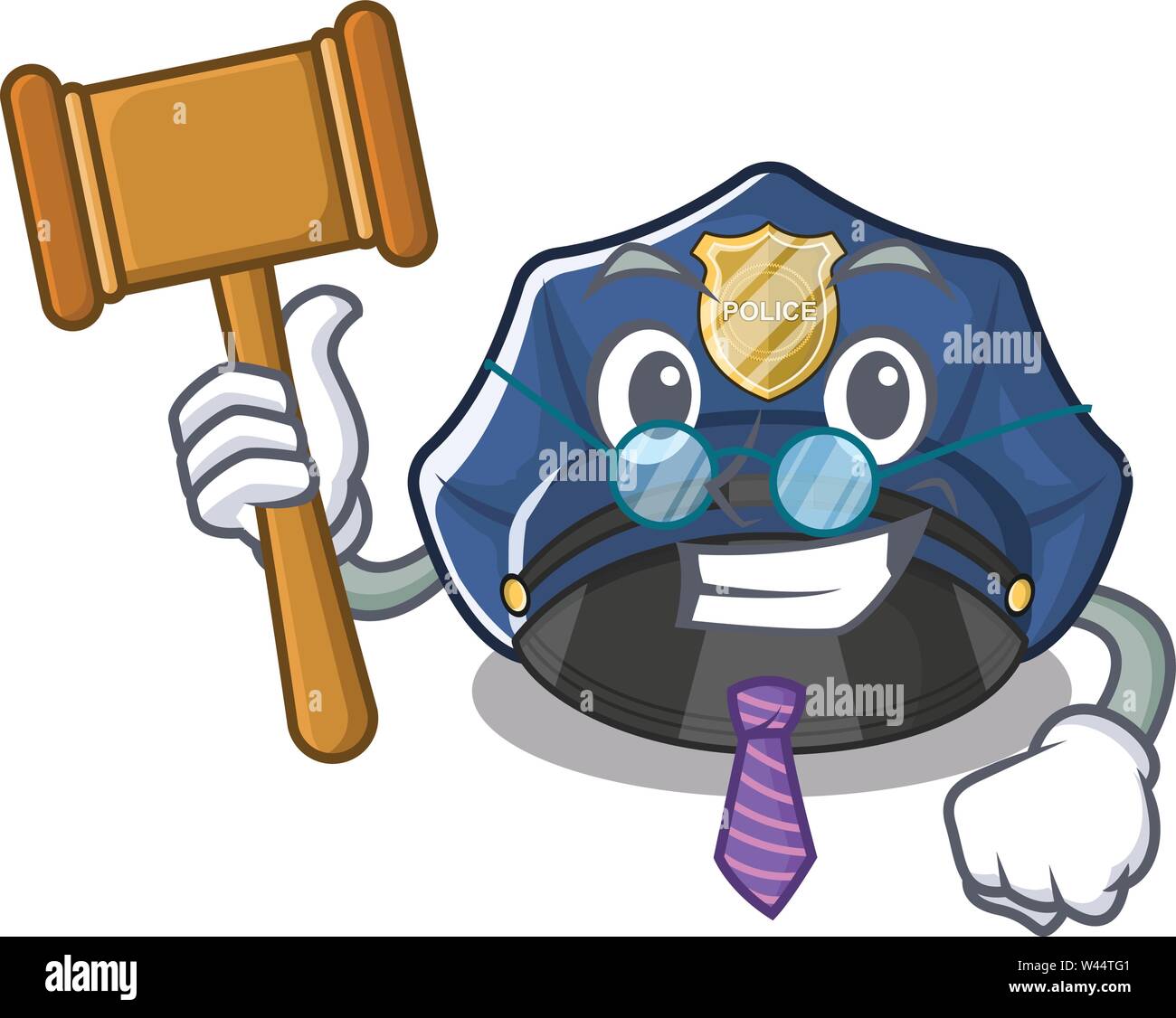 Judge police hat in a cartoon bag vector illustartion Stock Vector ...