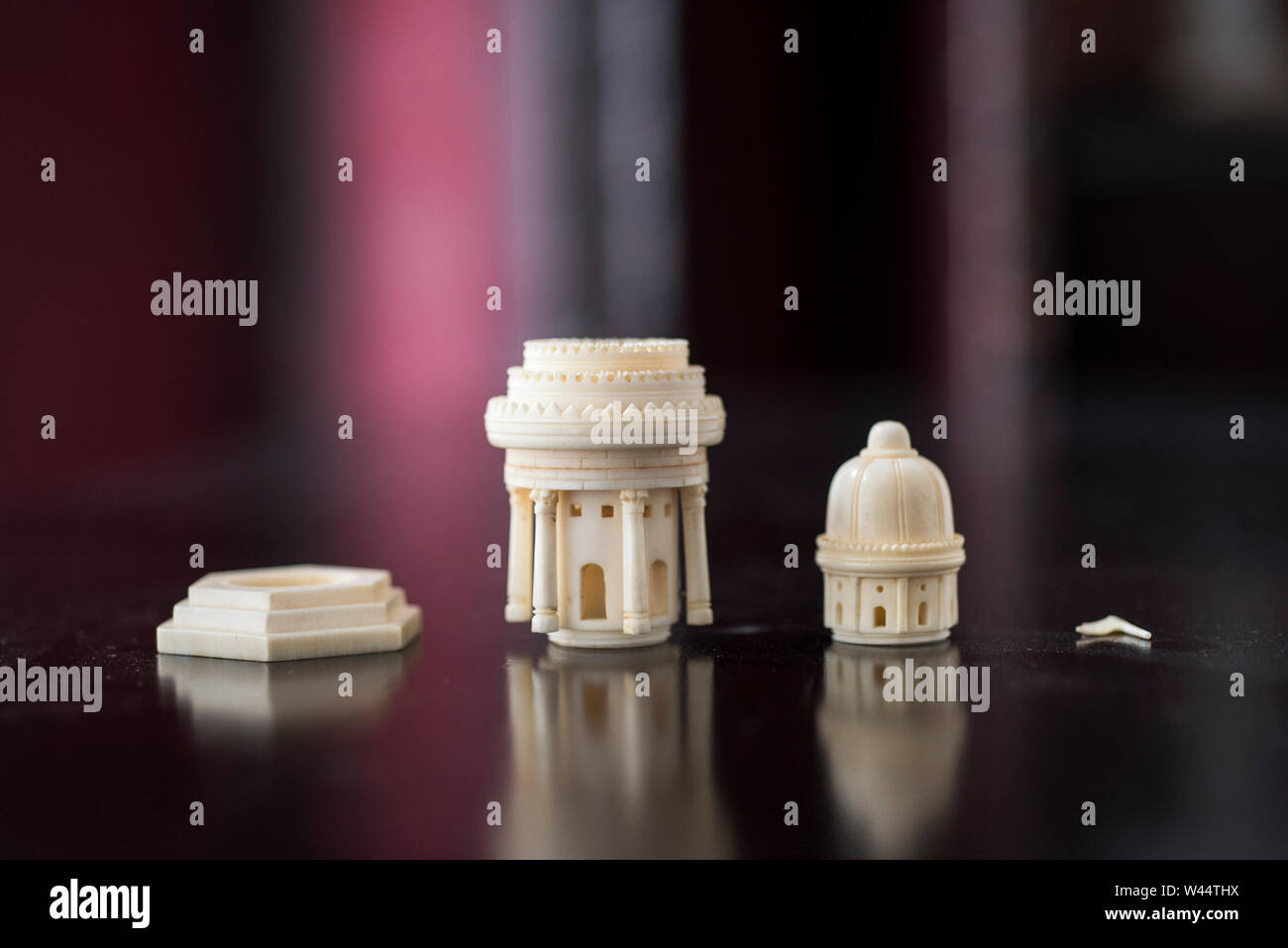Carved ivory chess pieces. Collection pieces. Antique Stock Photo - Alamy