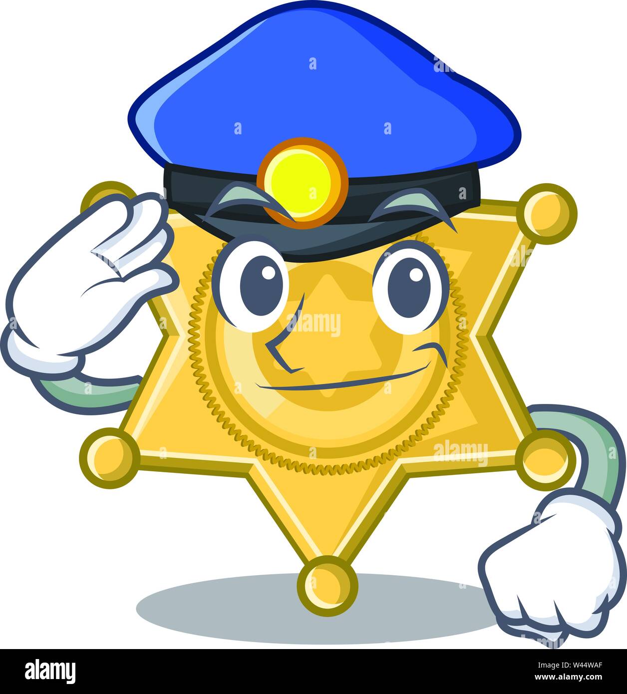 Police star badge police isolated in mascot vector illustration Stock ...