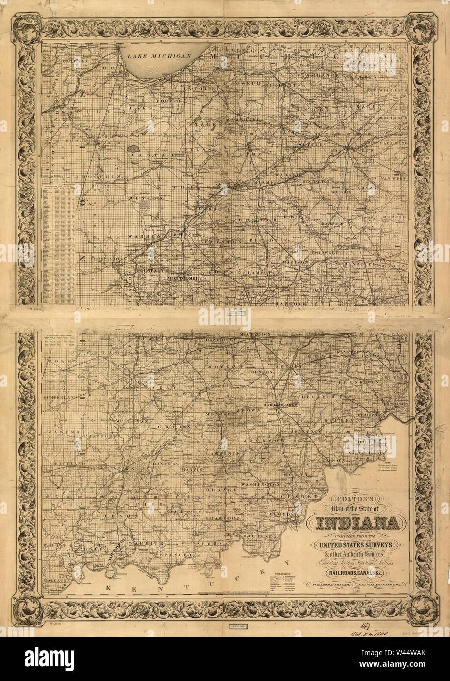 Colton's map of the state of Indiana, compiled from the United States ...