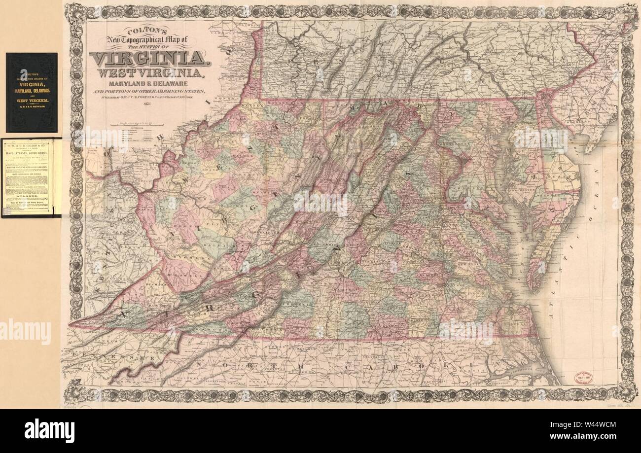 Colton's new topographical map of the states of Virginia, West Virginia ...