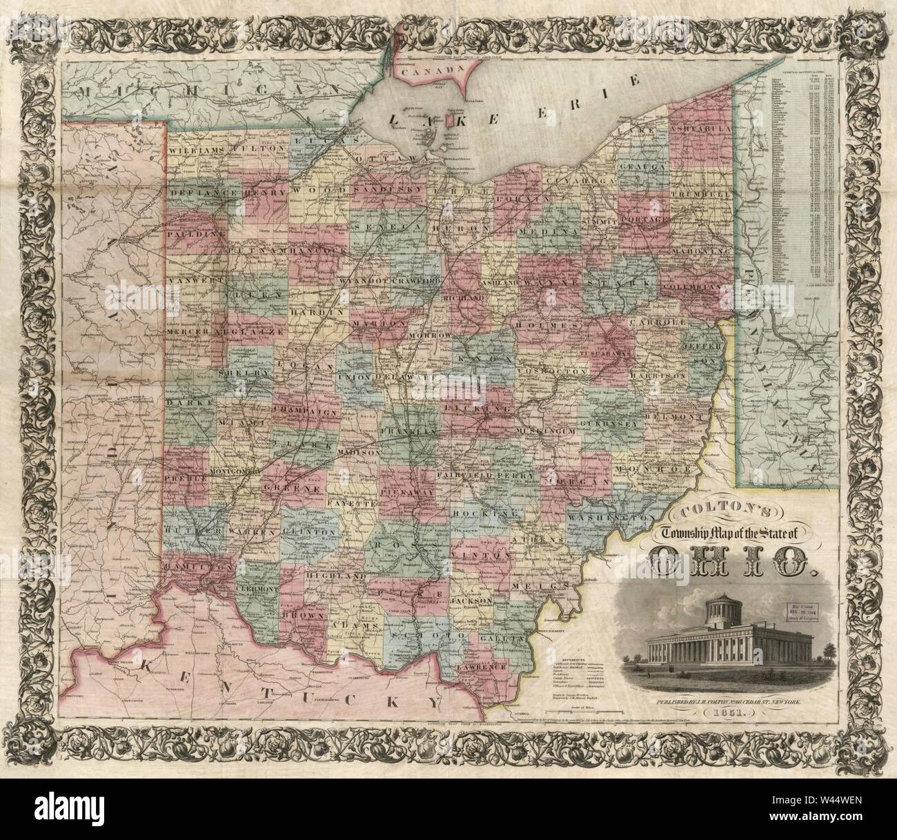 Colton's township map of the State of Ohio Stock Photo - Alamy