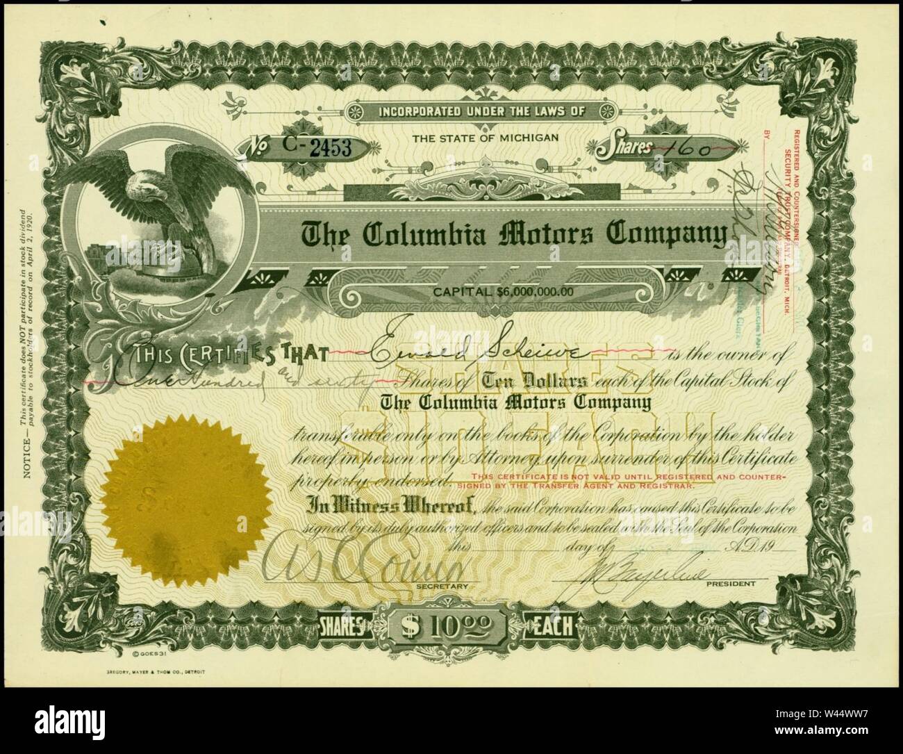 Columbia Motors Comp 1921 Stock Photo - Alamy