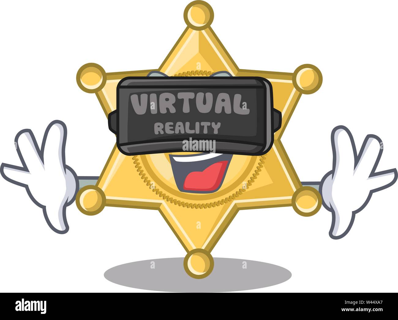 Virtual reality star police badge the character shape vector ...