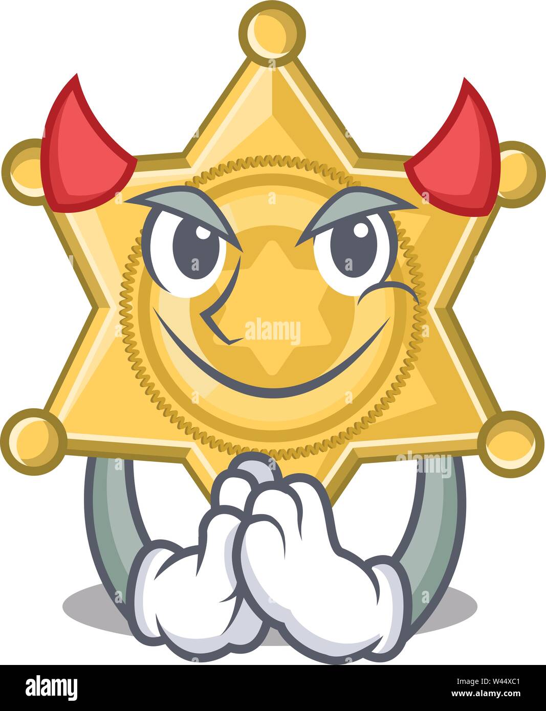 Devil star police badge the character shape vector illustration Stock ...