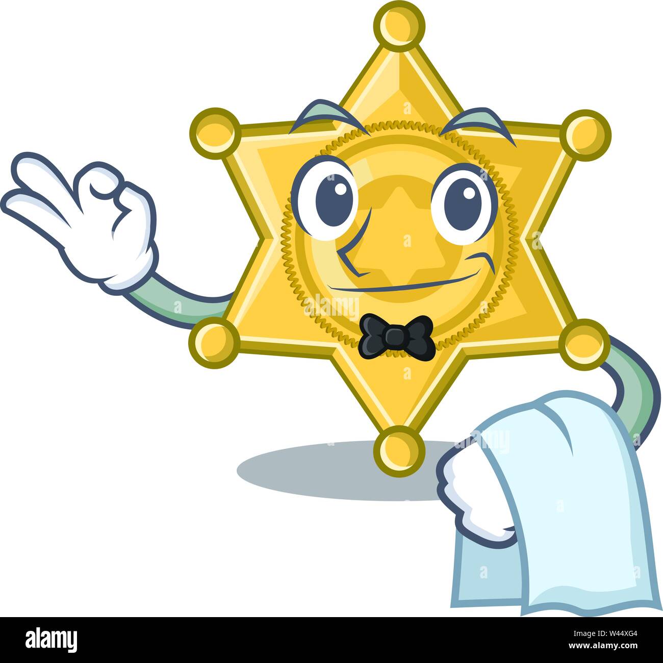Waiter star police badge the character shape vector illustration Stock ...
