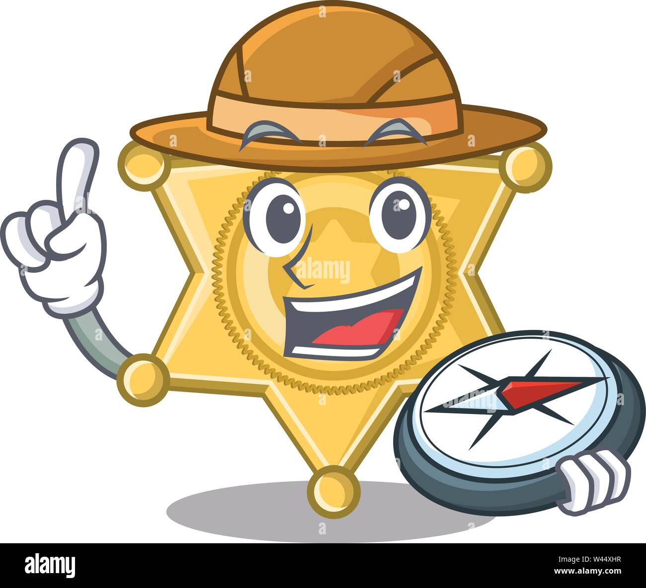 Explorer star police badge the character shape vector illustration ...