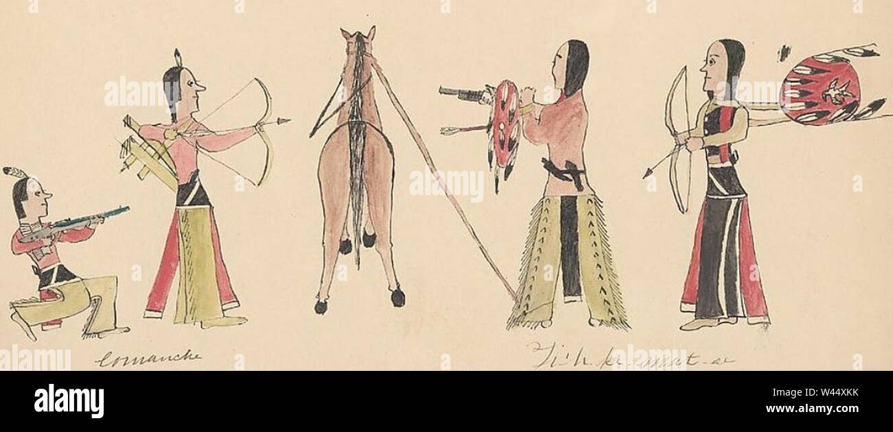 Comanche-Cheyenne Ledger Drawing Stock Photo - Alamy