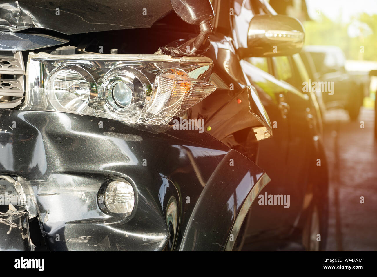 Cars break down from experiencing road accidents. Waiting for repair to ...