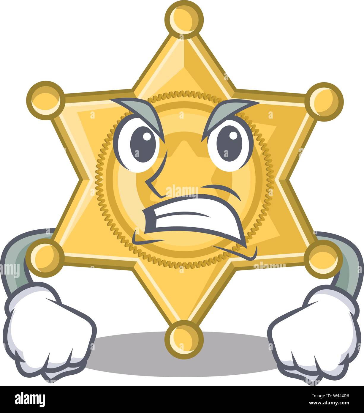 Angry star police badge the character shape vector illustration Stock ...