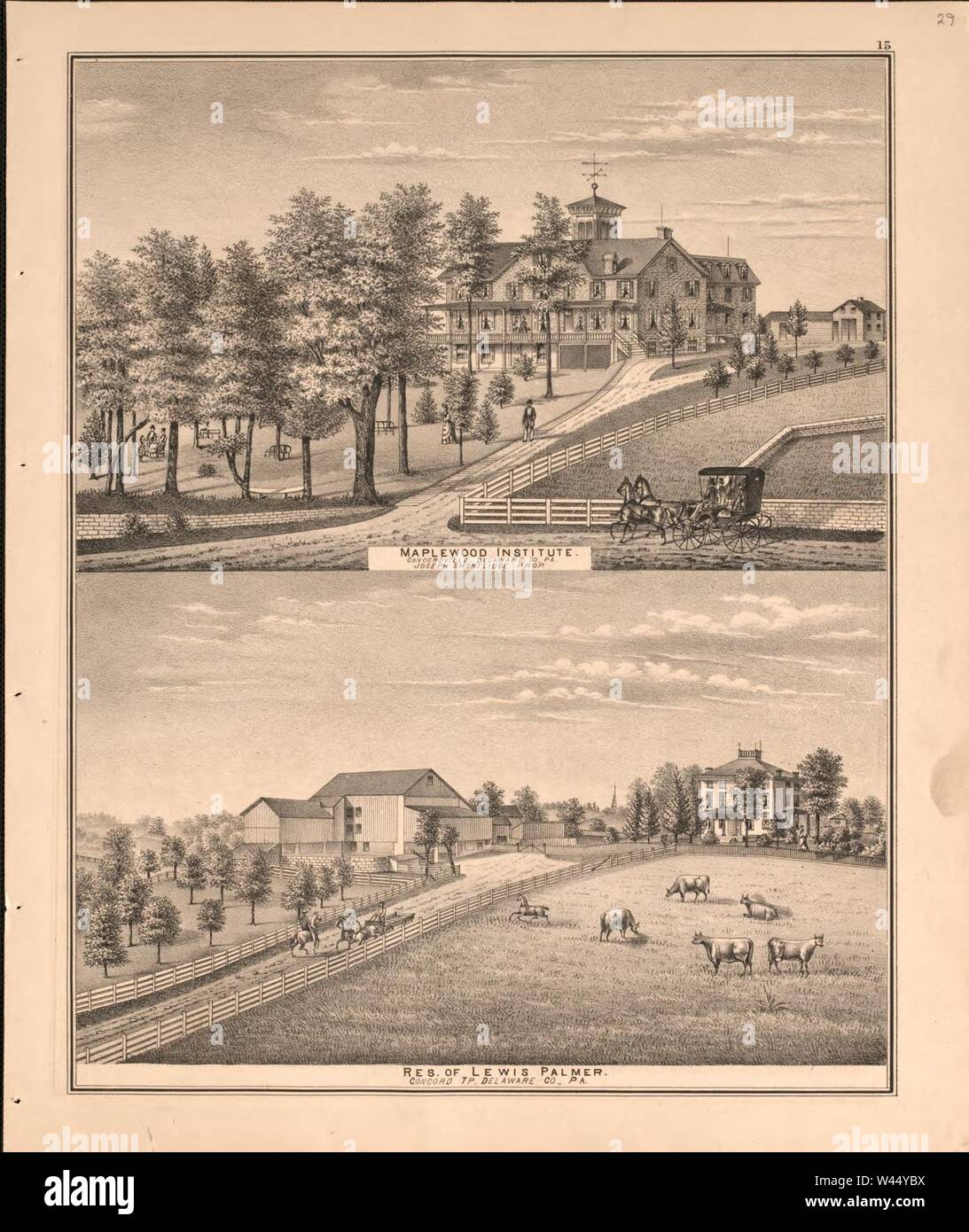 Combination atlas map of Delaware County, Pennsylvania Stock Photo - Alamy