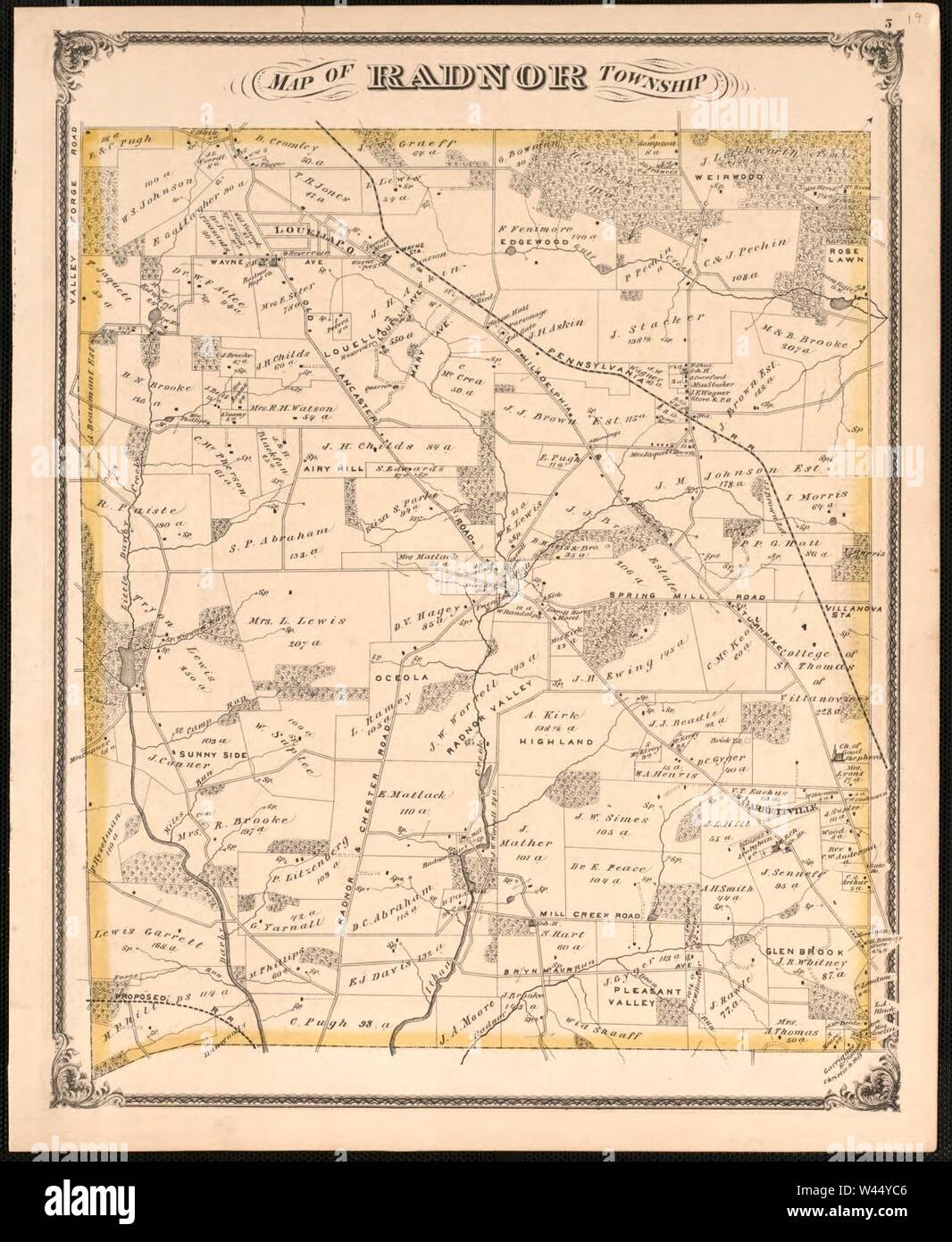 Combination atlas map of Delaware County, Pennsylvania Stock Photo - Alamy